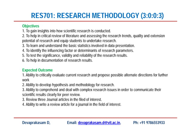 RES701 Research Methodology Lecture1 | PDF | Education