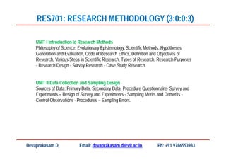 RES701 Research Methodology Lecture1 | PDF