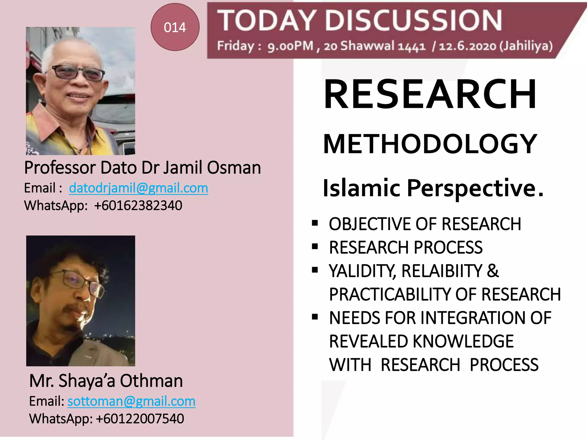 OVERVIEW OF RESEARCH METHODOLOGY ; ISLAMIC PERSPECTIVE | PPSX