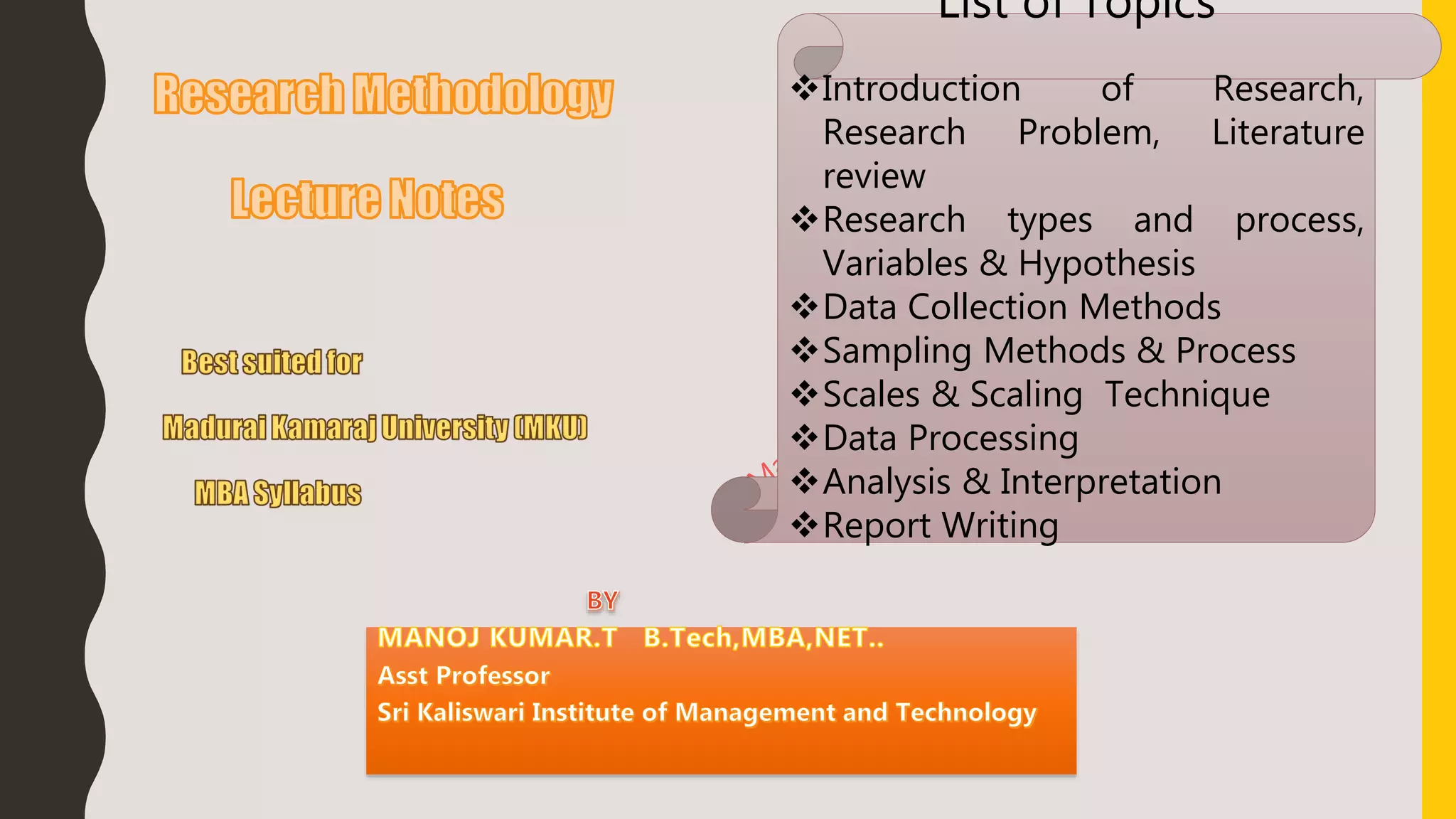 Research methodology Notes for B.com,BBA,MBA_Madurai Kamaraj University ...