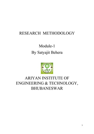 Research methodology module-1 | PDF