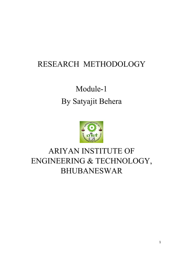 Research methodology module-1 | PDF