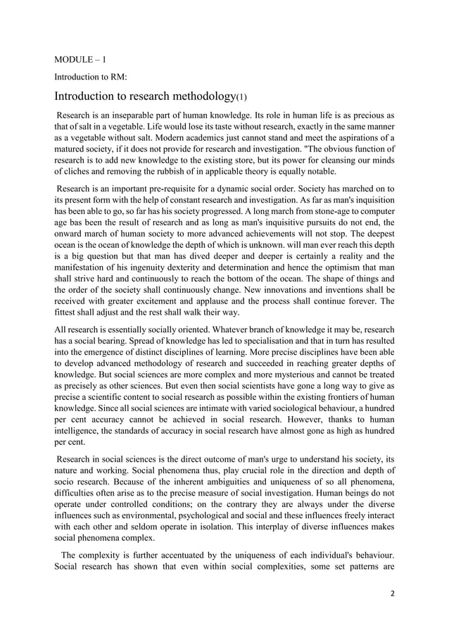 Research methodology module-1 | PDF