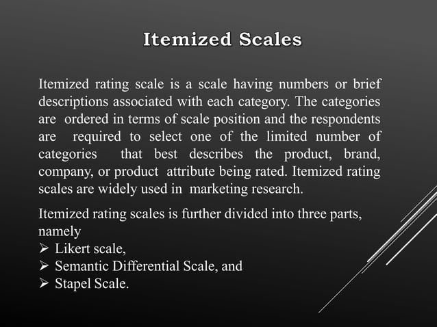 Measurement and Scales in Research Methodology | PPTX