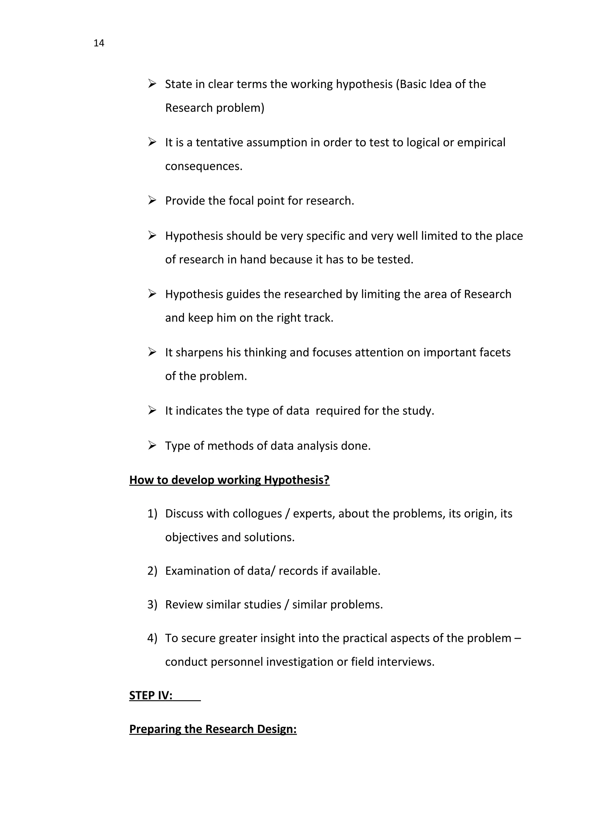 Research methodology notes | DOC