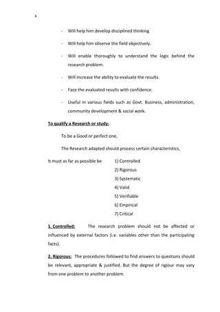 Research methodology notes | DOC