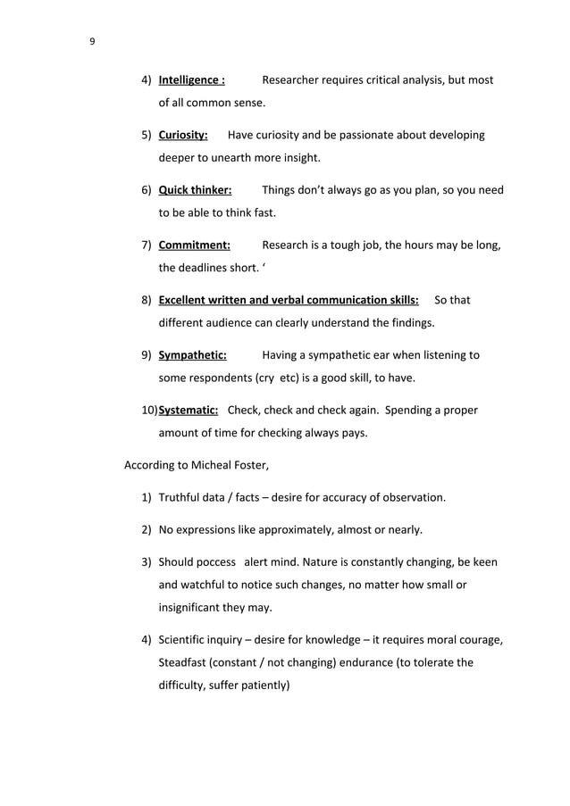 Research methodology notes | DOC