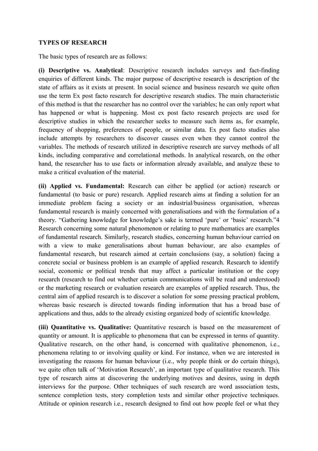 Basic Research methodology notes | DOC | Science