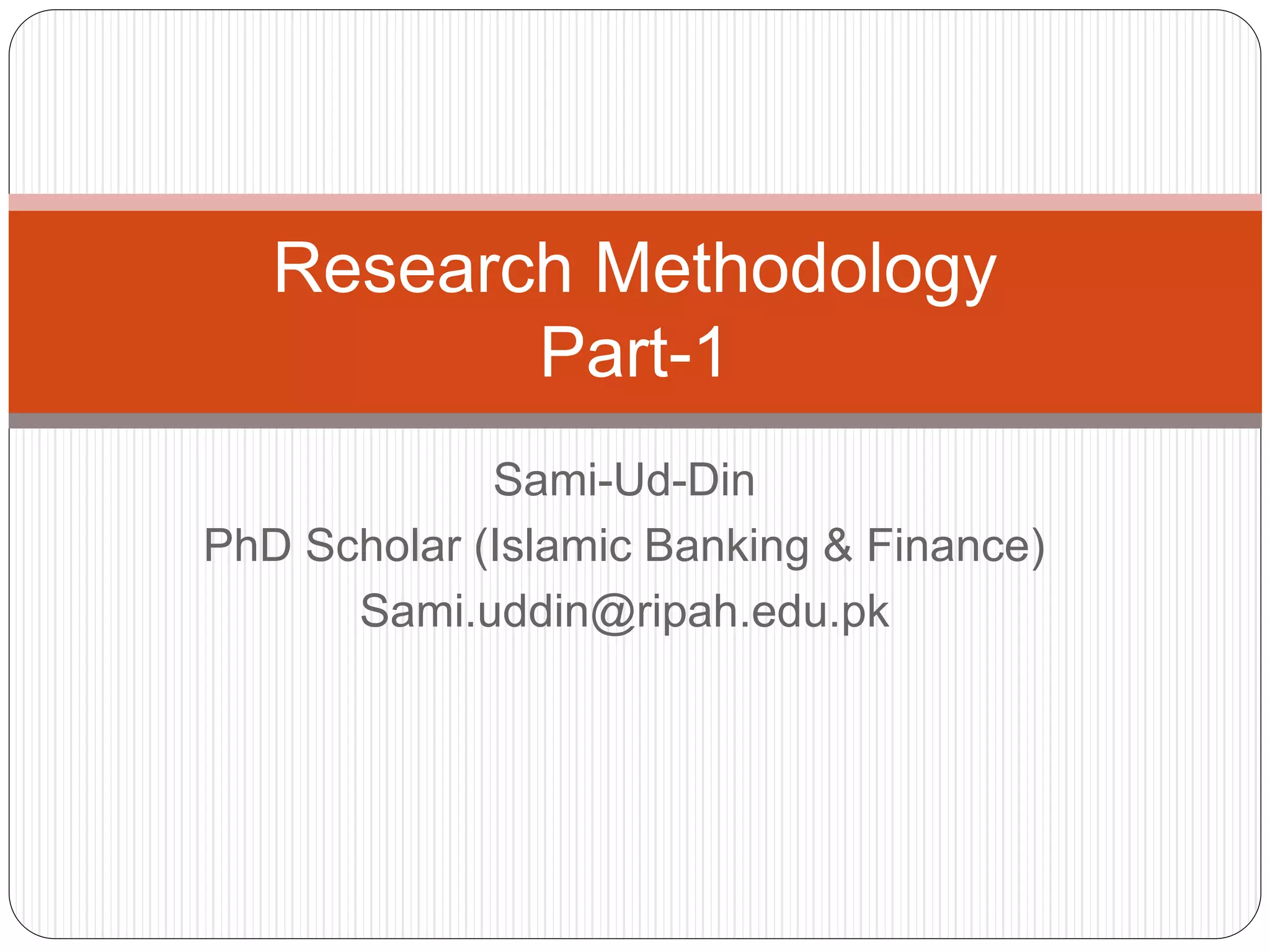 Research methodology part 1 | PPT