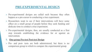 EXPERIMENTAL DESIGNS PPT | PPTX