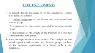 EXPERIMENTAL DESIGNS PPT | PPTX