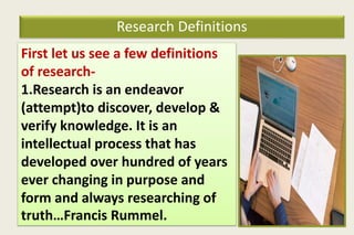 Meaning, definitions & need of educational research. | PPTX