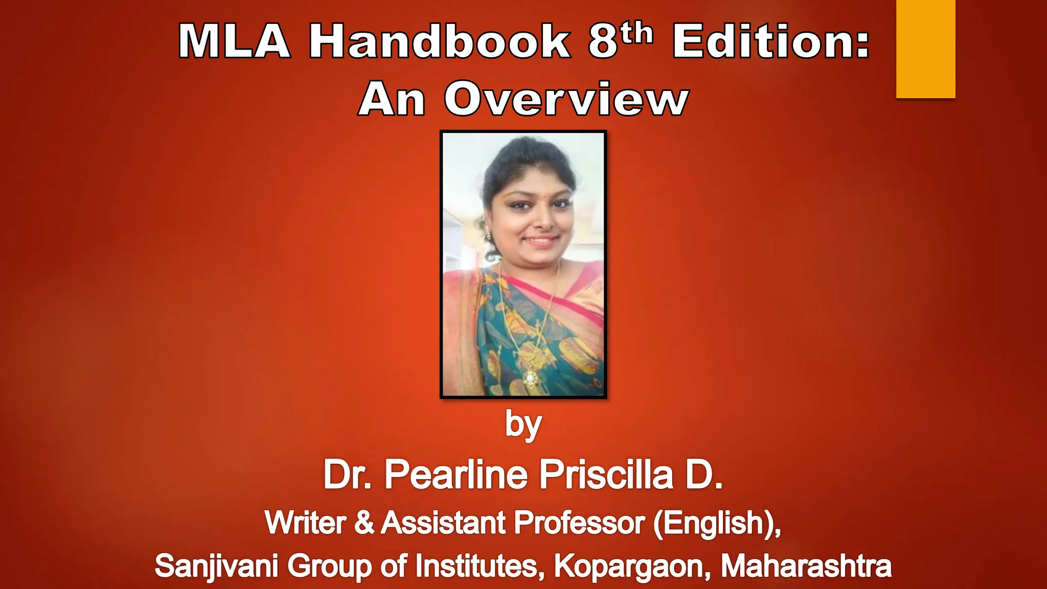 "MLA Handbook 8th Edition: An Overview" | PPTX