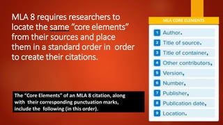 "MLA Handbook 8th Edition: An Overview" | PPTX