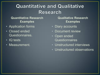 QUALITATIVE AND QUANTITATIVE RESEARCH | PPTX
