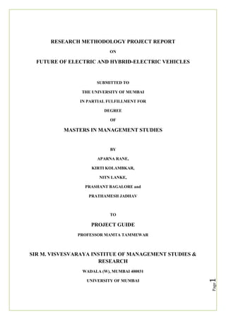 Research Methodology Report on Future of EV(s) | DOCX