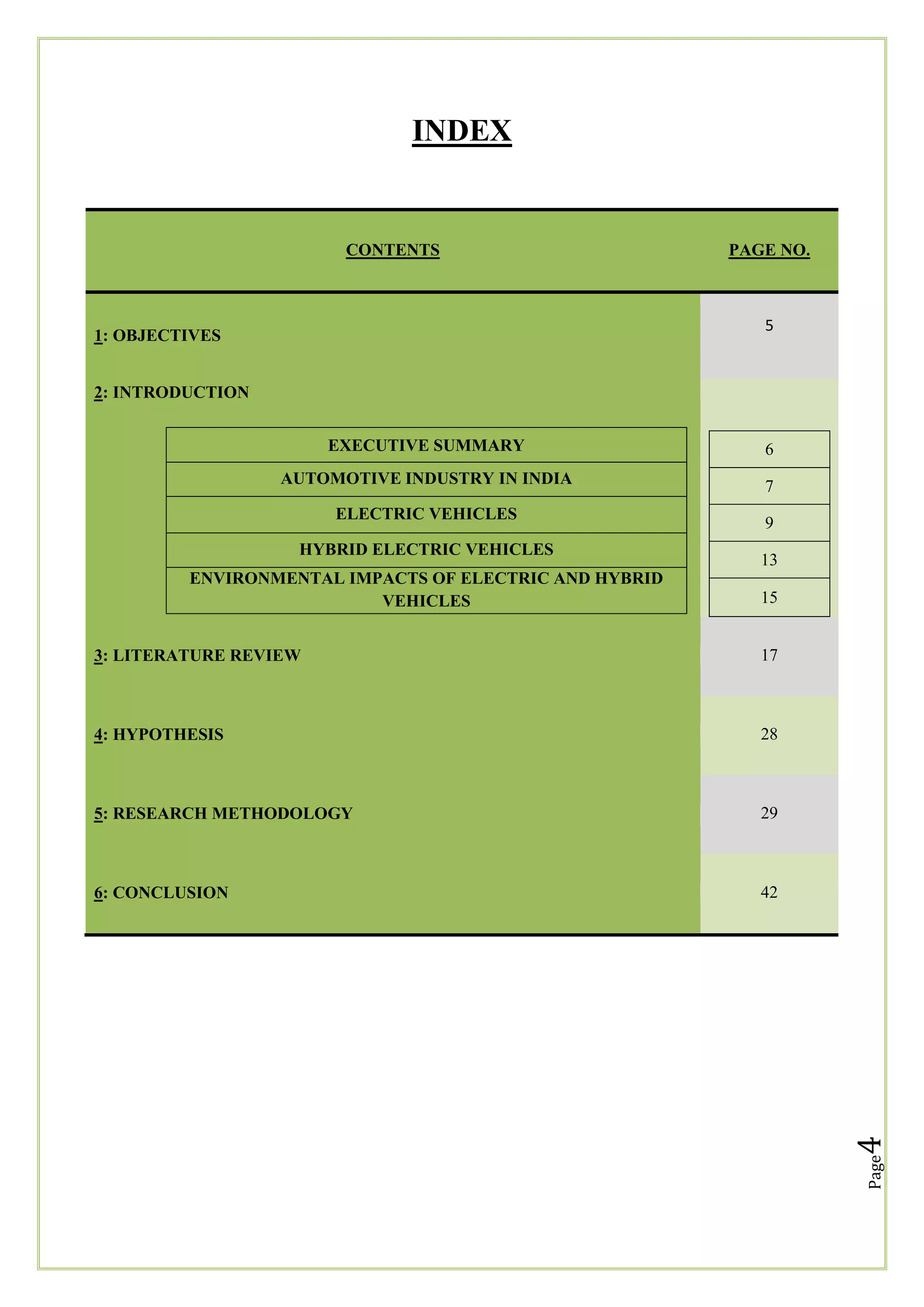 Project Report On Electric Vehicles | DOCX