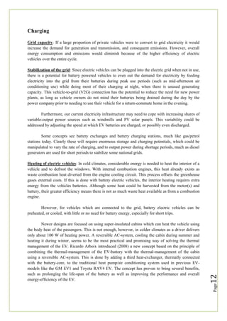 Project Report On Electric Vehicles | DOCX