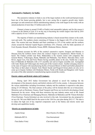 Project Report On Electric Vehicles | DOCX