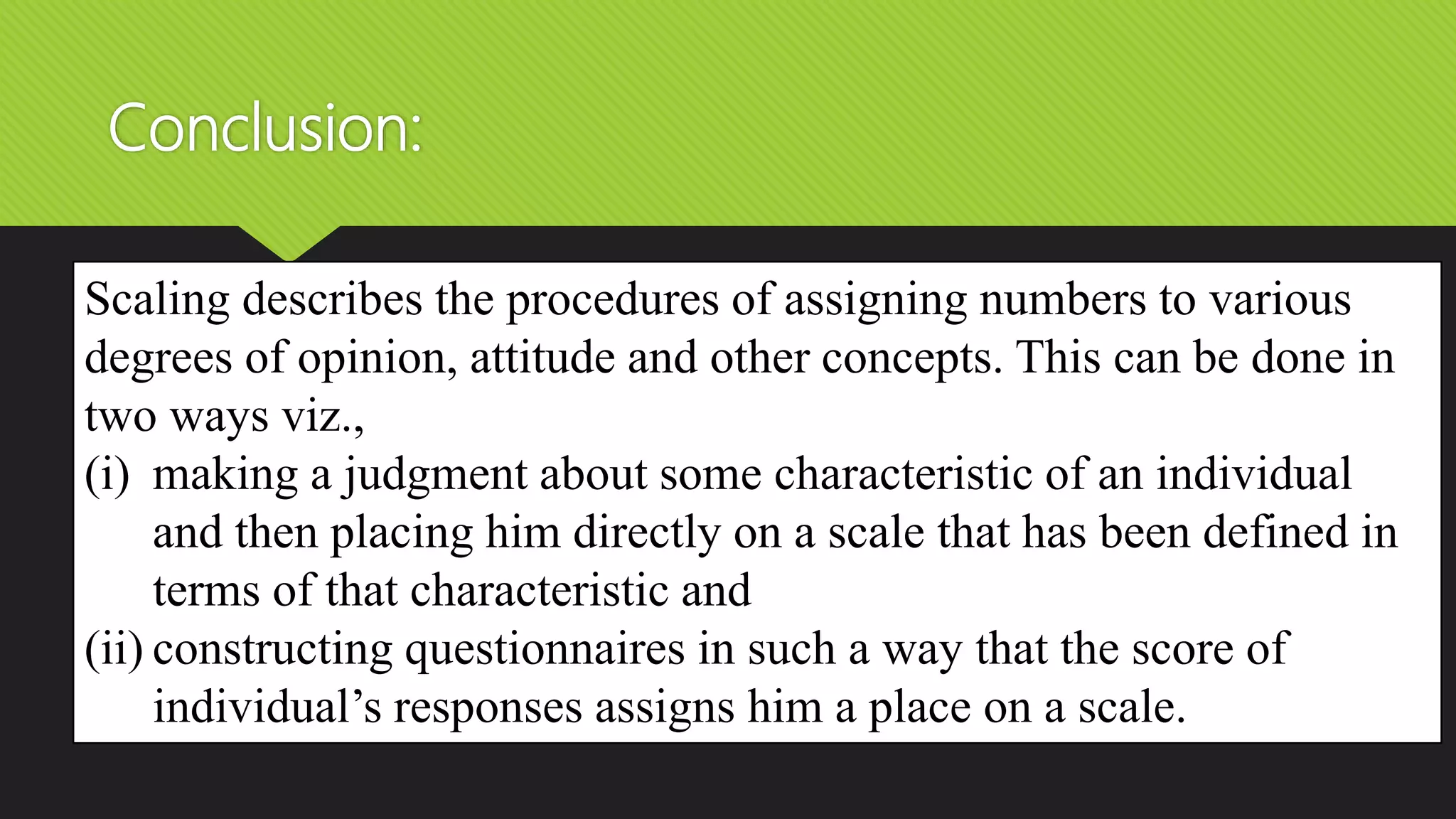 Research Methodology (RM)- Scaling Techniques- MBA | PPTX