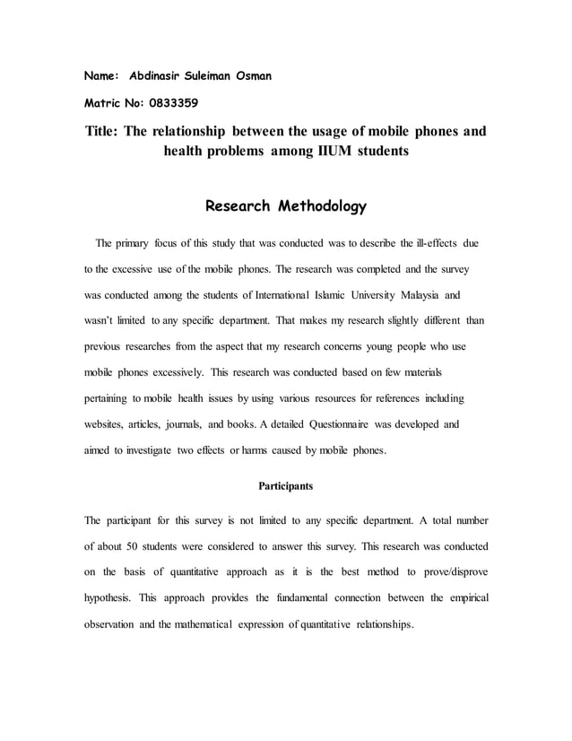 Research methodology second draft | DOCX | Medical Health