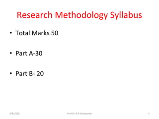 Research methodology syllabus | PDF