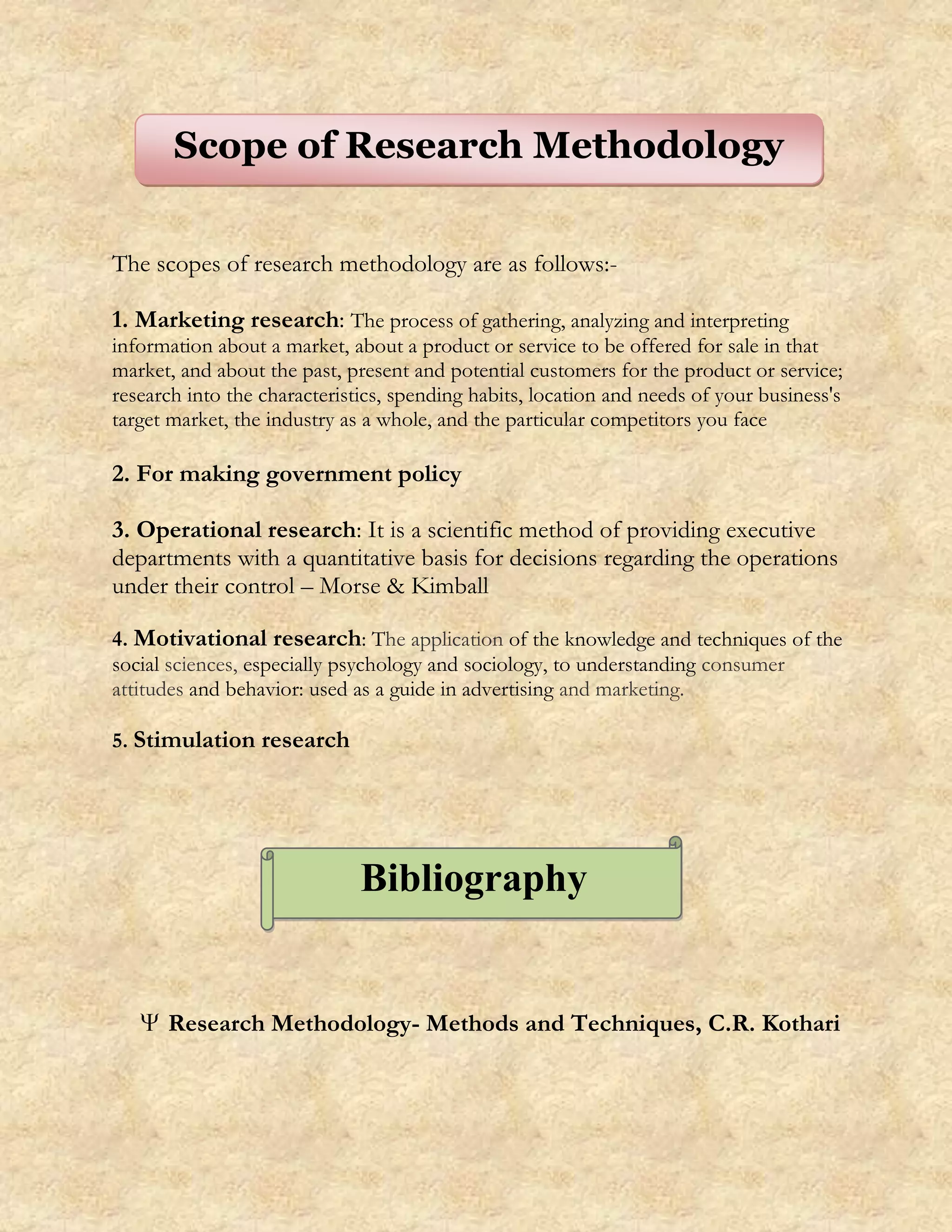 Research methodology theory chapt. 1- kotthari | DOCX