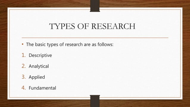 Research methodology types | PPTX | Undergraduate Education | College ...