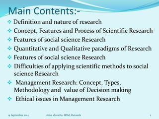 Research methodology, unit 1 for MBS | PPTX