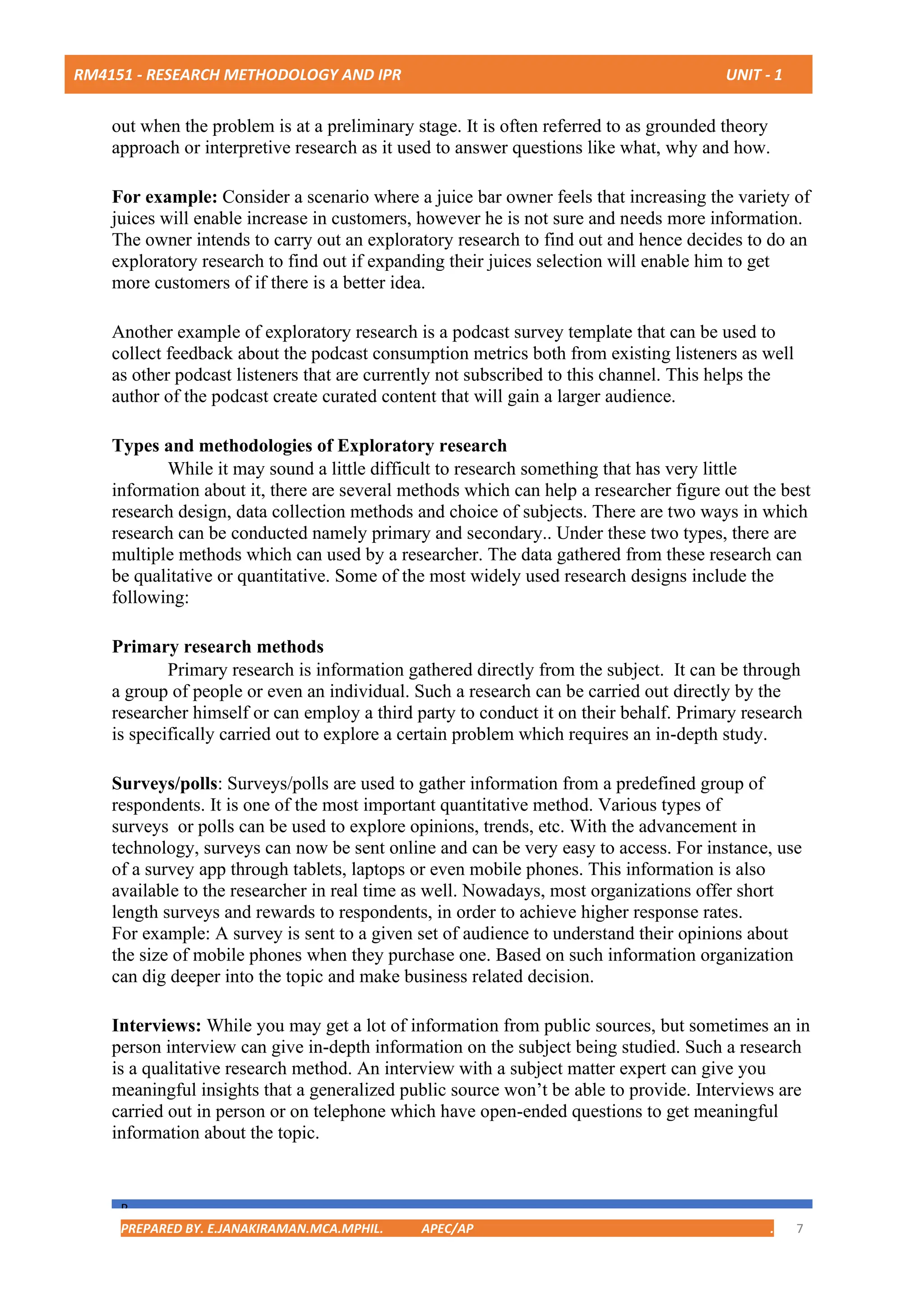 ANNQ UNVERSITY research methodology unit 1.pdf