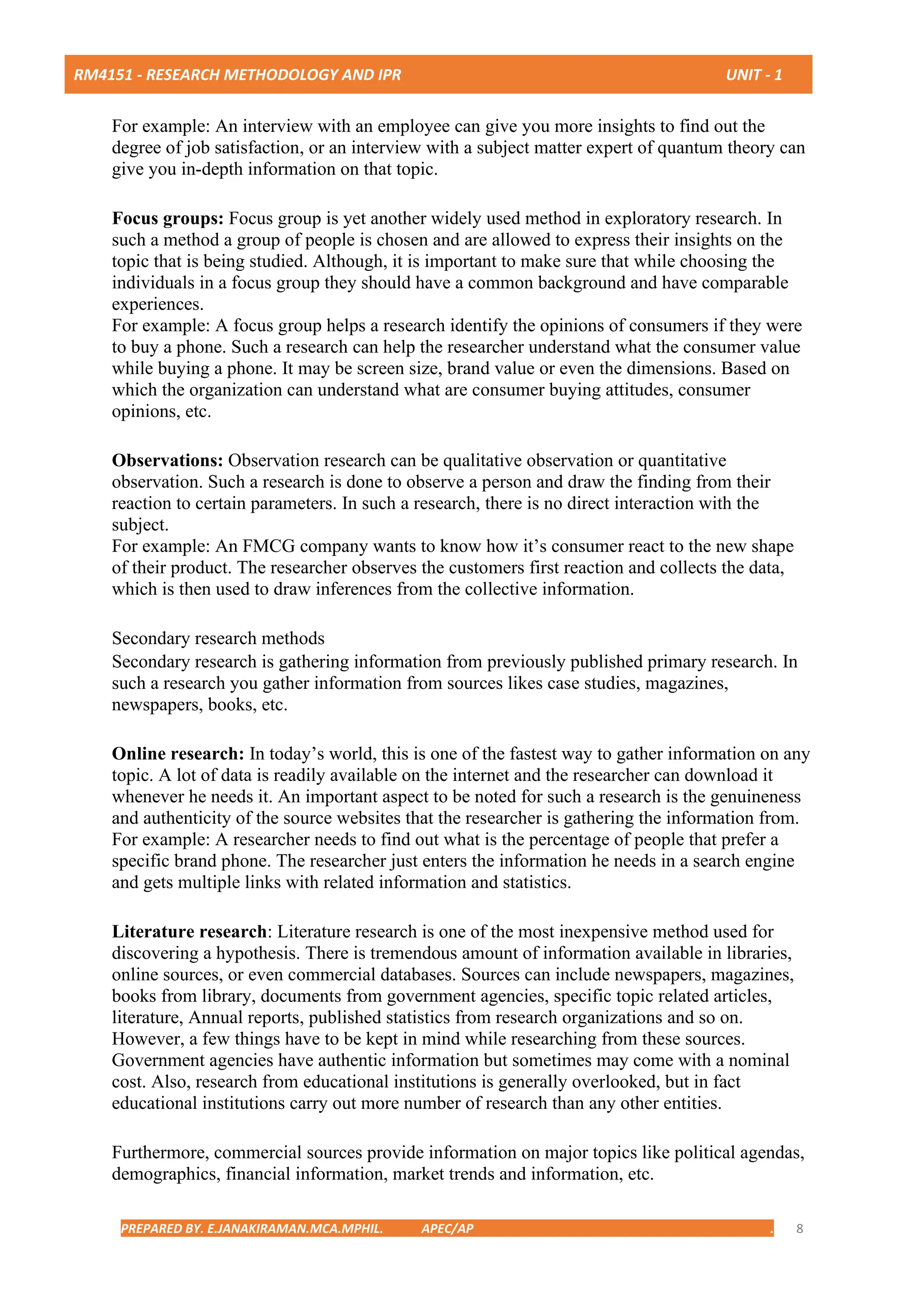 ANNQ UNVERSITY research methodology unit 1.pdf