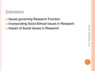 Research methodology – unit 9 | PPTX