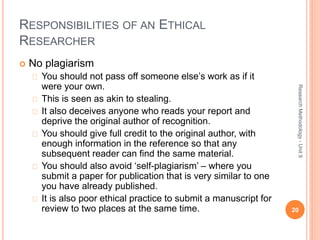 Research methodology – unit 9 | PPTX