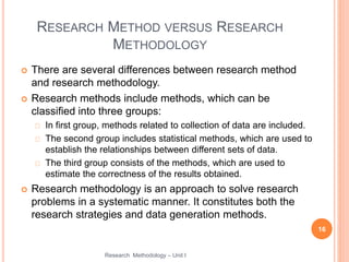 Research methodology unit i | PPTX
