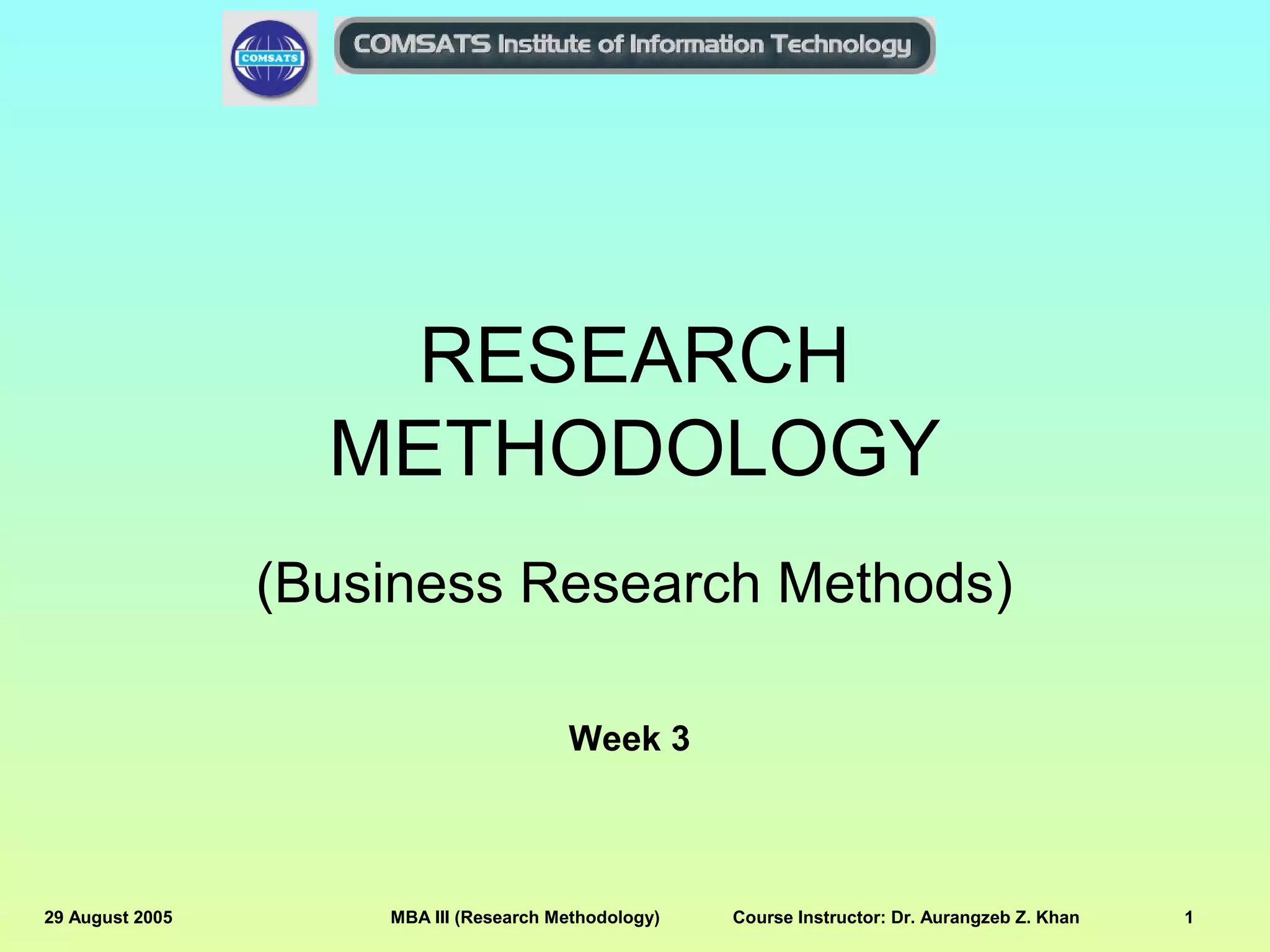 Research methodology week03 | PPT
