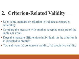 Research Methods.ppt Criterion for Good measurement. Goodness of ...