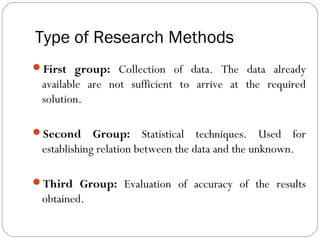 Research methods library, field and laboratory methods | PPT
