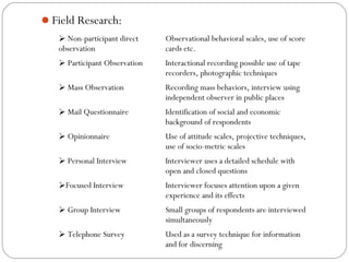 Research methods library, field and laboratory methods | PPT