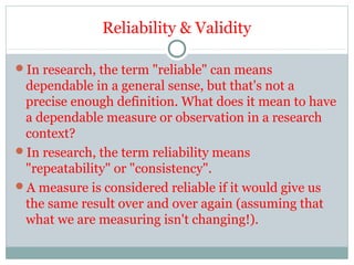 Research methods 2 operationalization & measurement | PPT