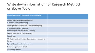 Research methods and data analysis | PPTX