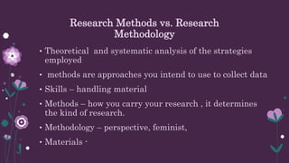 Research methods and materials in English | PPTX