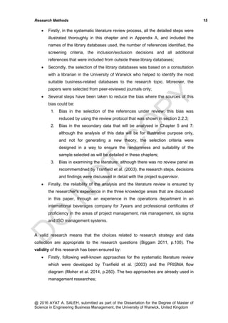 Research Methods Chapter- Masters' Dissertation | PDF