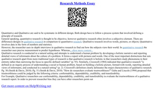 Research Methods Essay | PPT