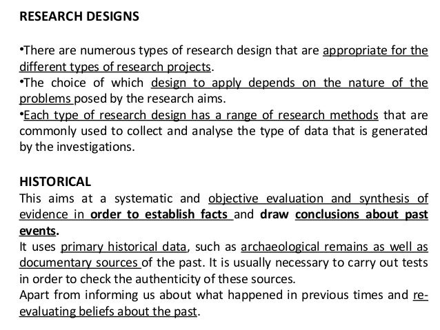 Research Designs and Research methods