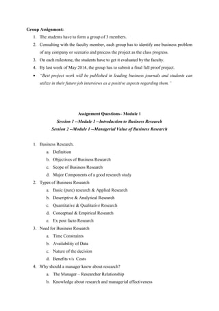 Research methods for managers - Questions | DOCX