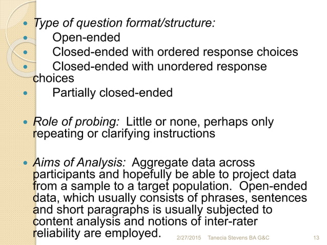 Research methods ii intrument development | PPT