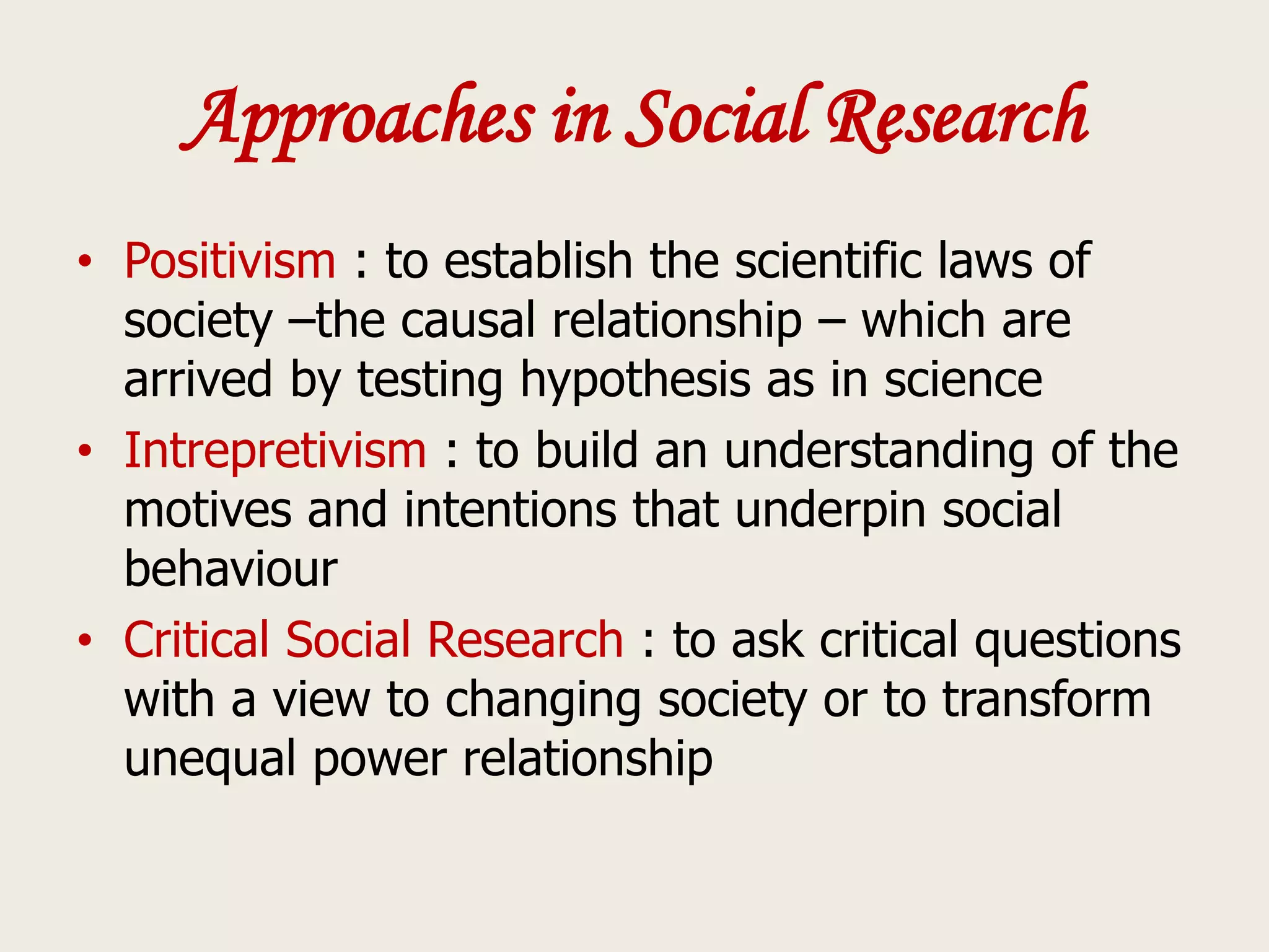 Research methods in social sciences : An Overview | PPTX