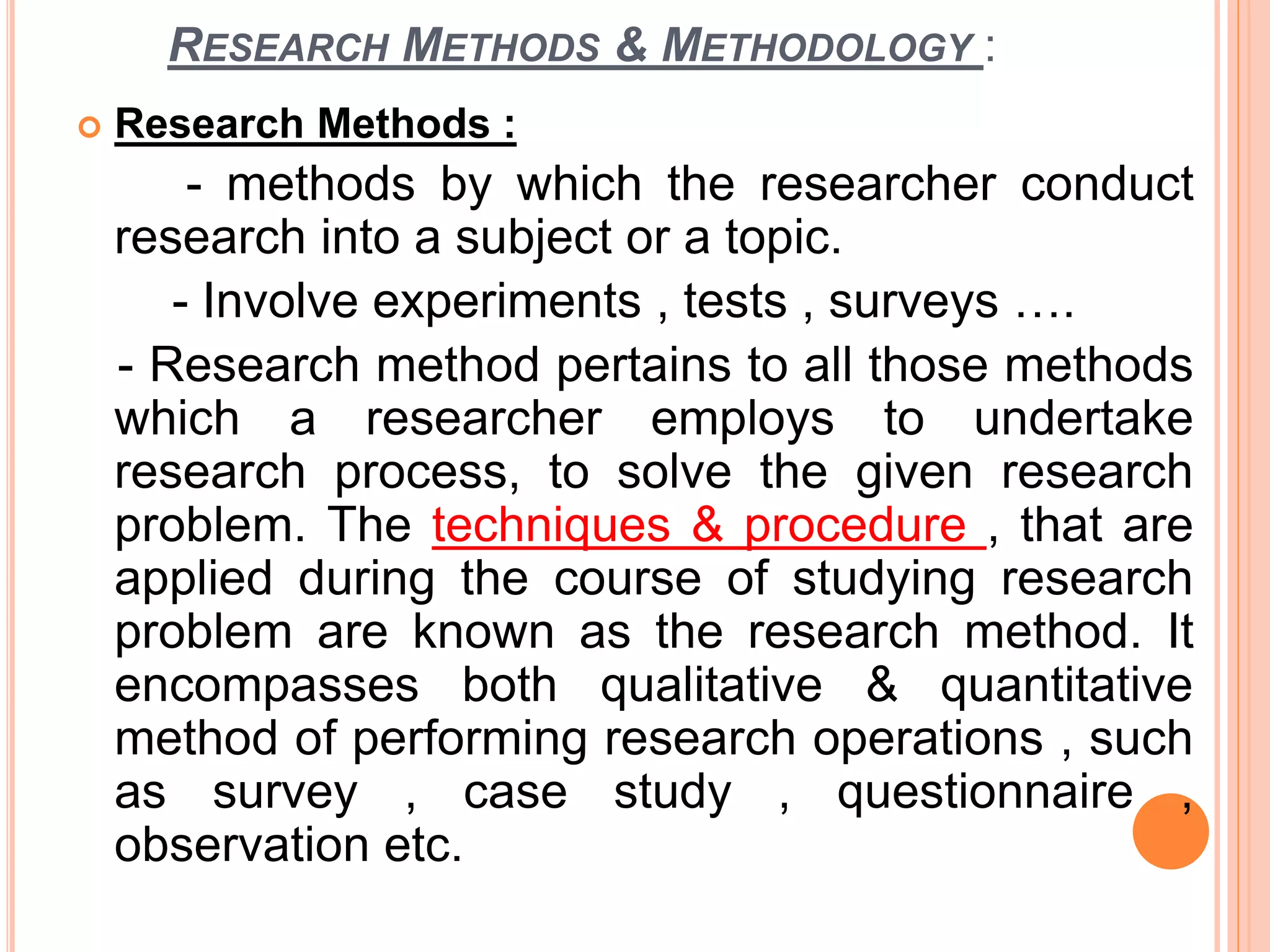 Research Methods & Methodology | PPTX
