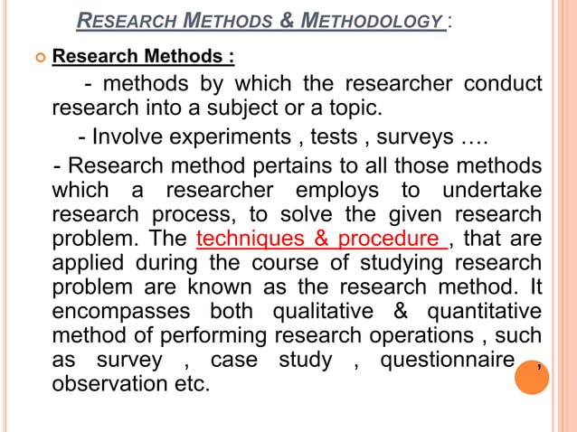 Research Methods & Methodology | PPTX | Science