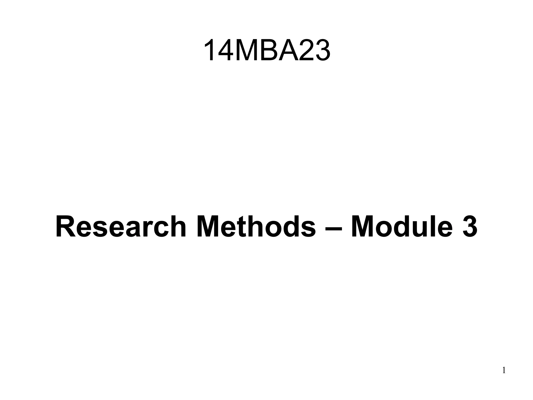 Research methods module 3 | PDF